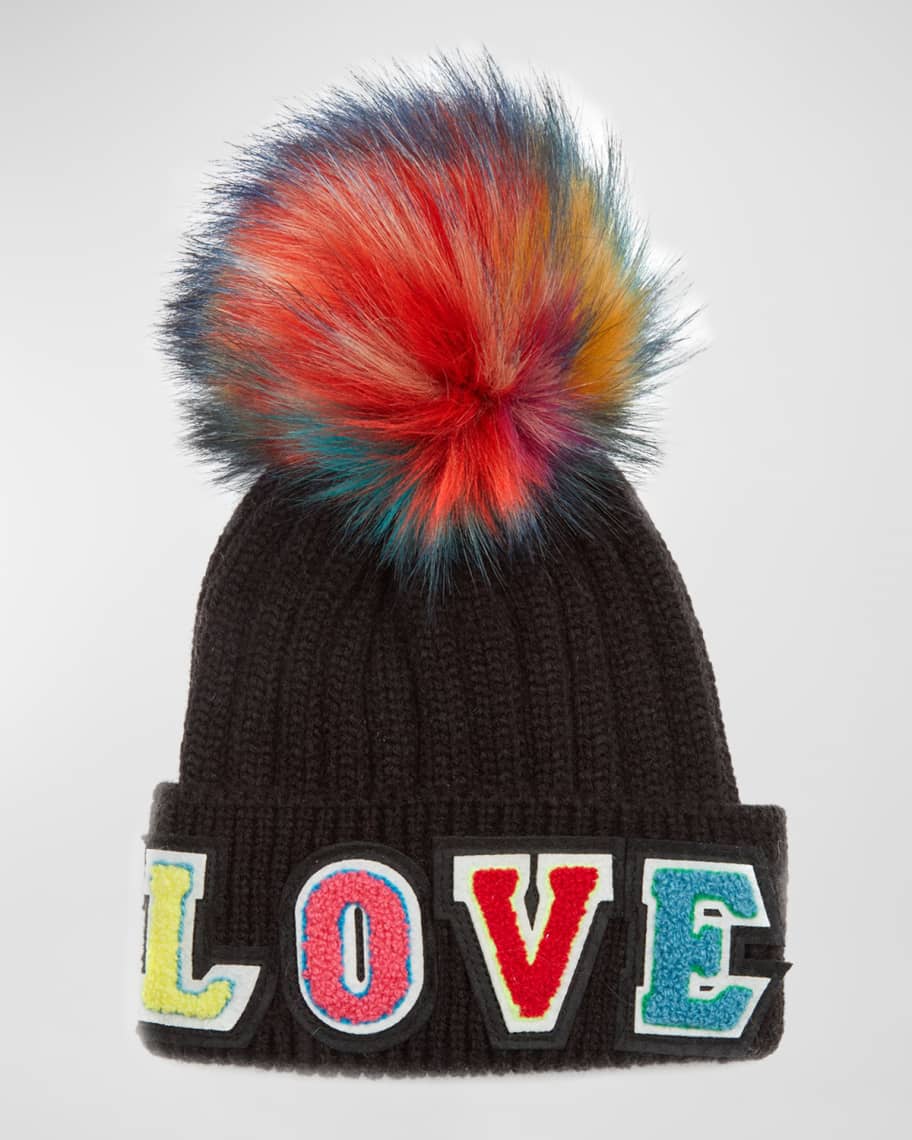 Jocelyn Love Beanie With Faux Fur Pom | Neiman Marcus