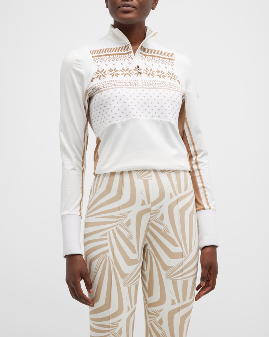 Bogner Jorina Jacquard Quarter-Zip Jacket | Neiman Marcus