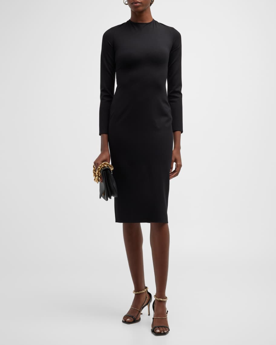 L'Agence Aries Back Zipper Midi Dress | Neiman Marcus
