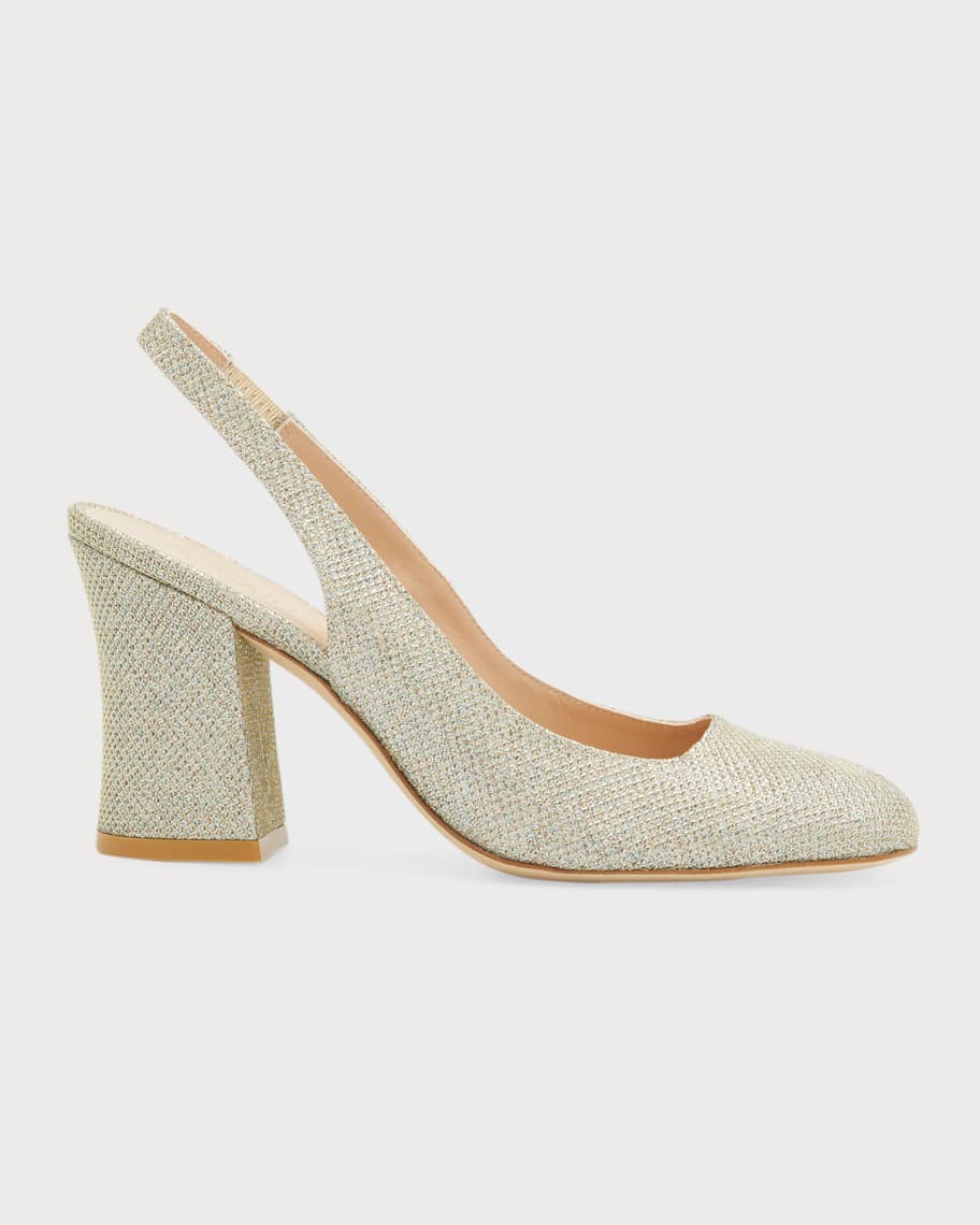 Stuart Weitzman Curveblock 85mm Slingback Pumps | Neiman Marcus