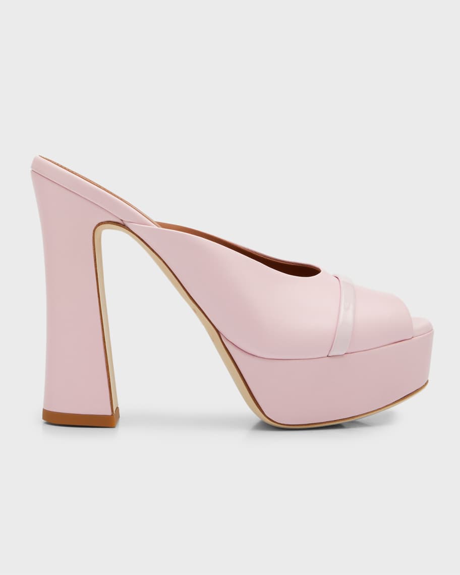 Malone Souliers Yasmin Napa Platform Mule Pumps | Neiman Marcus