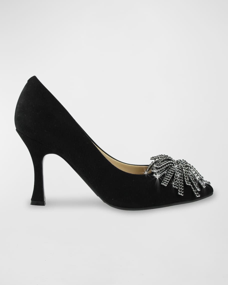 Ron White Daliya Cashmere-Suede Louis-Heel Pumps | Neiman Marcus