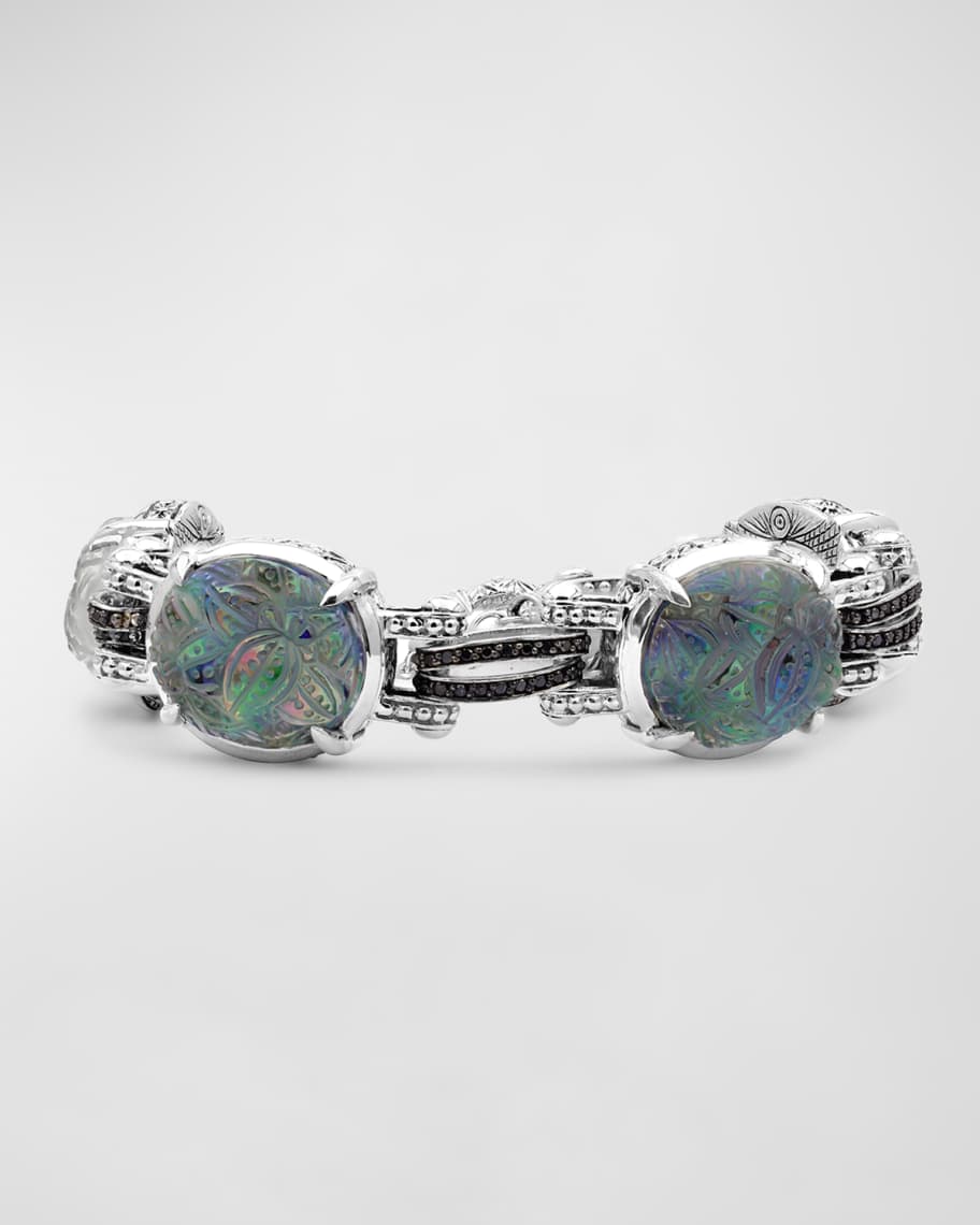 Stephen Dweck Quartz, Abalone and Black Diamond Bracelet in Sterling ...