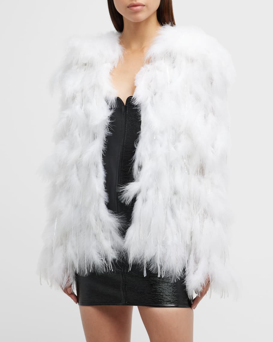 Bronx and Banco Fringe Feather Coat | Neiman Marcus
