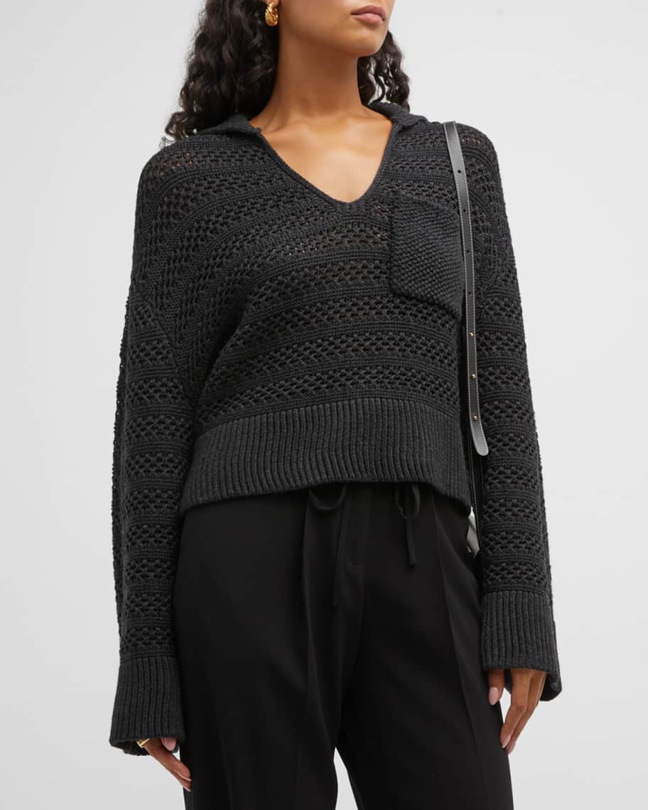 Jason Wu Mixed Stitch V-Neck Sweater | Neiman Marcus