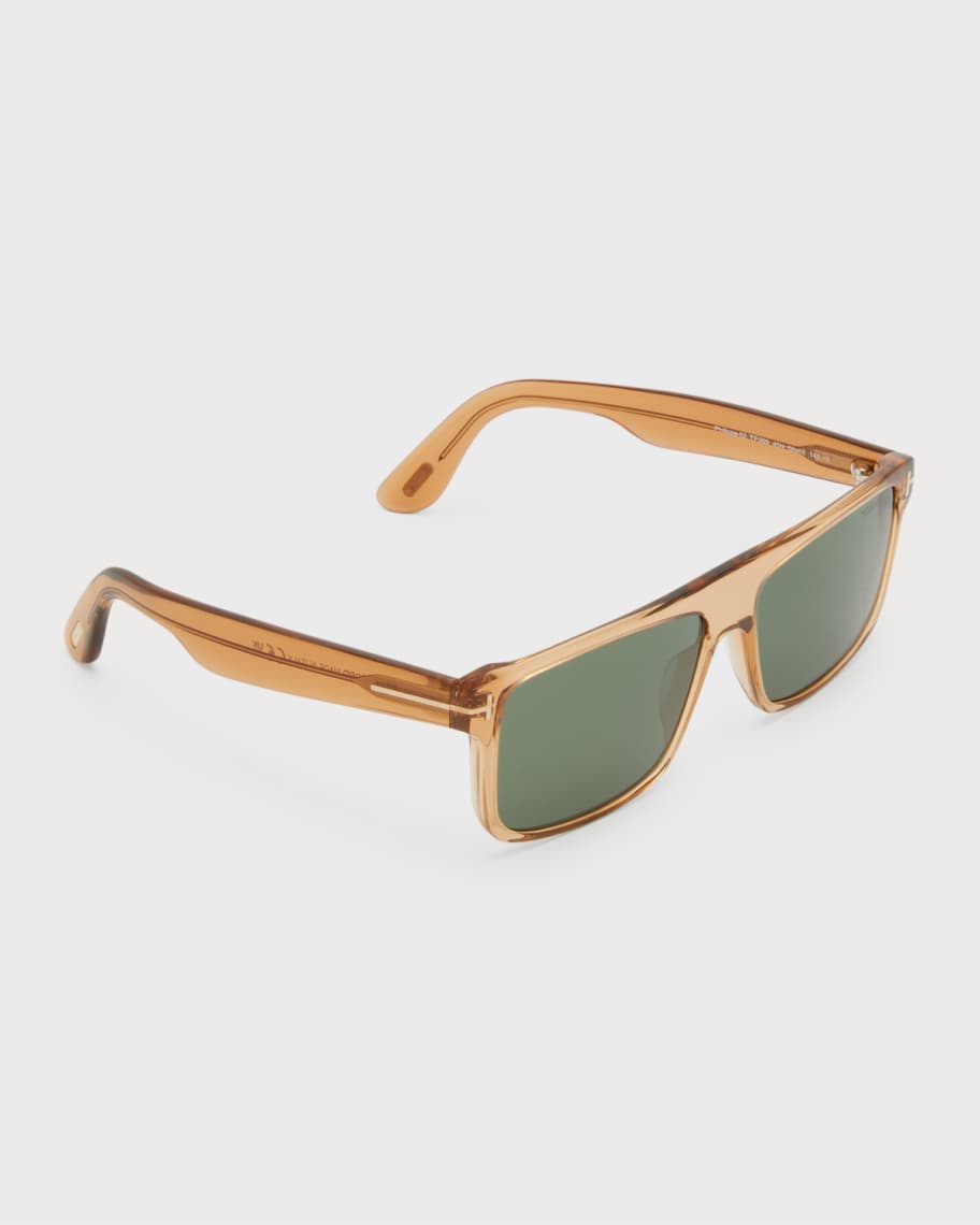 TOM FORD Philippe Rectangle Semi-Transparent Acetate Sunglasses ...