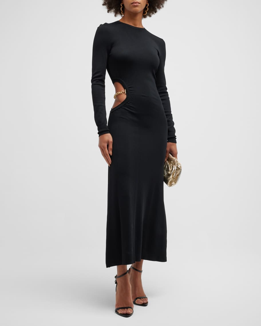 REBECCA VALLANCE Jayde Knit Dress w/ Chain Detail | Neiman Marcus