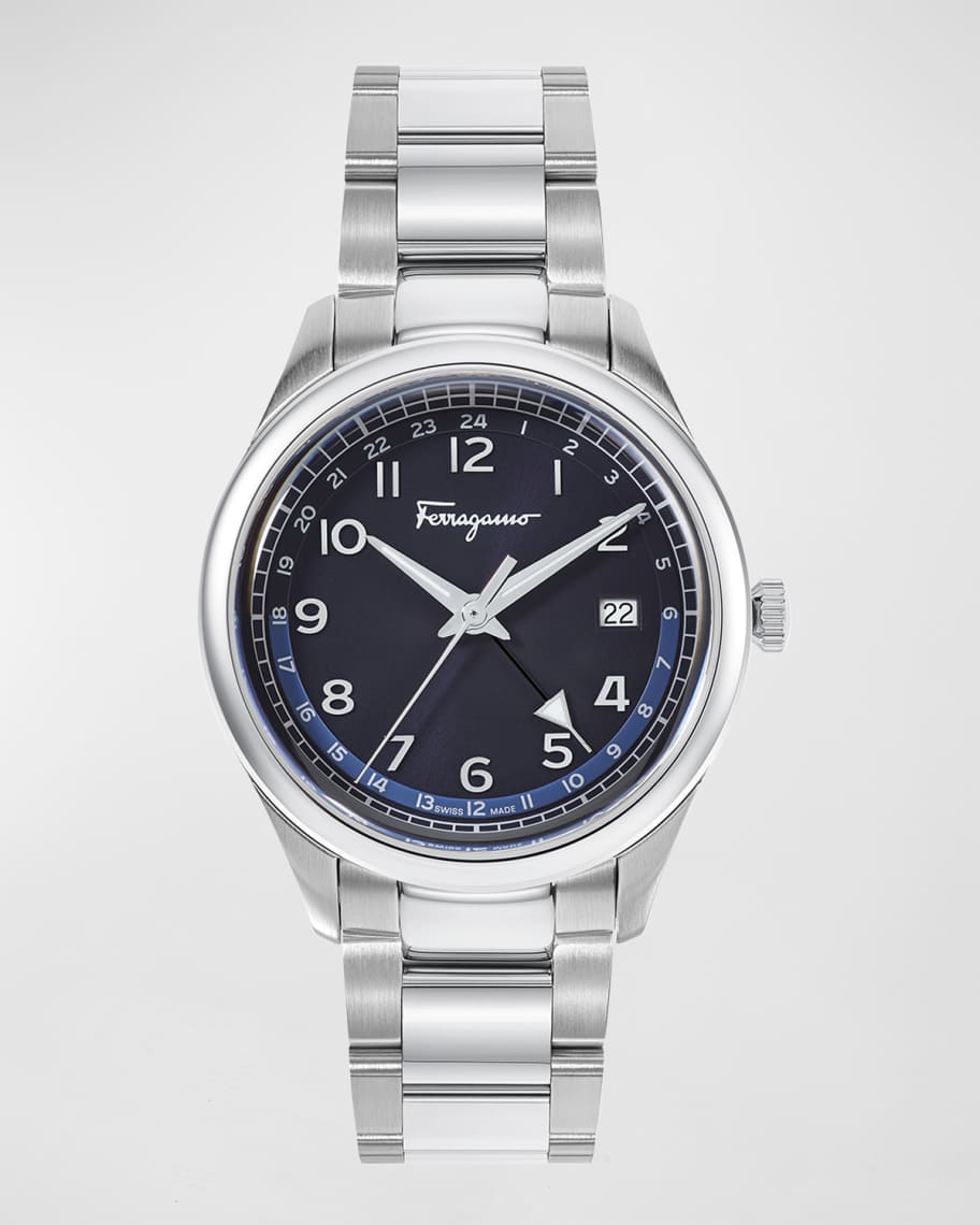 Ferragamo Men's Ferragamo Timeless Steel Bracelet Watch, 40mm | Neiman ...