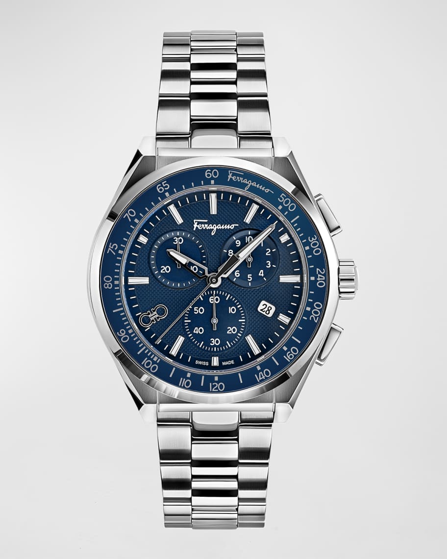 Ferragamo Men's Sport Chronograph Bracelet Watch, 43mm | Neiman Marcus