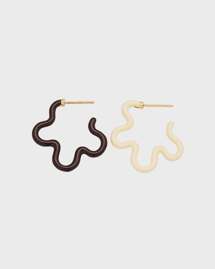 Bea Bongiasca B Two-Tone Asymmetrical Flower Earrings with Cherry ...