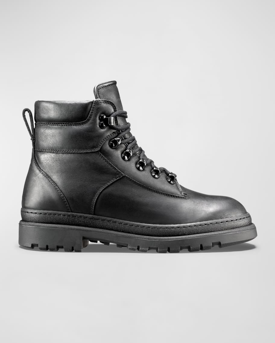 Koio Men's Brixen Shearling-Lined Leather Lace-Up Hiking Boots | Neiman Marcus