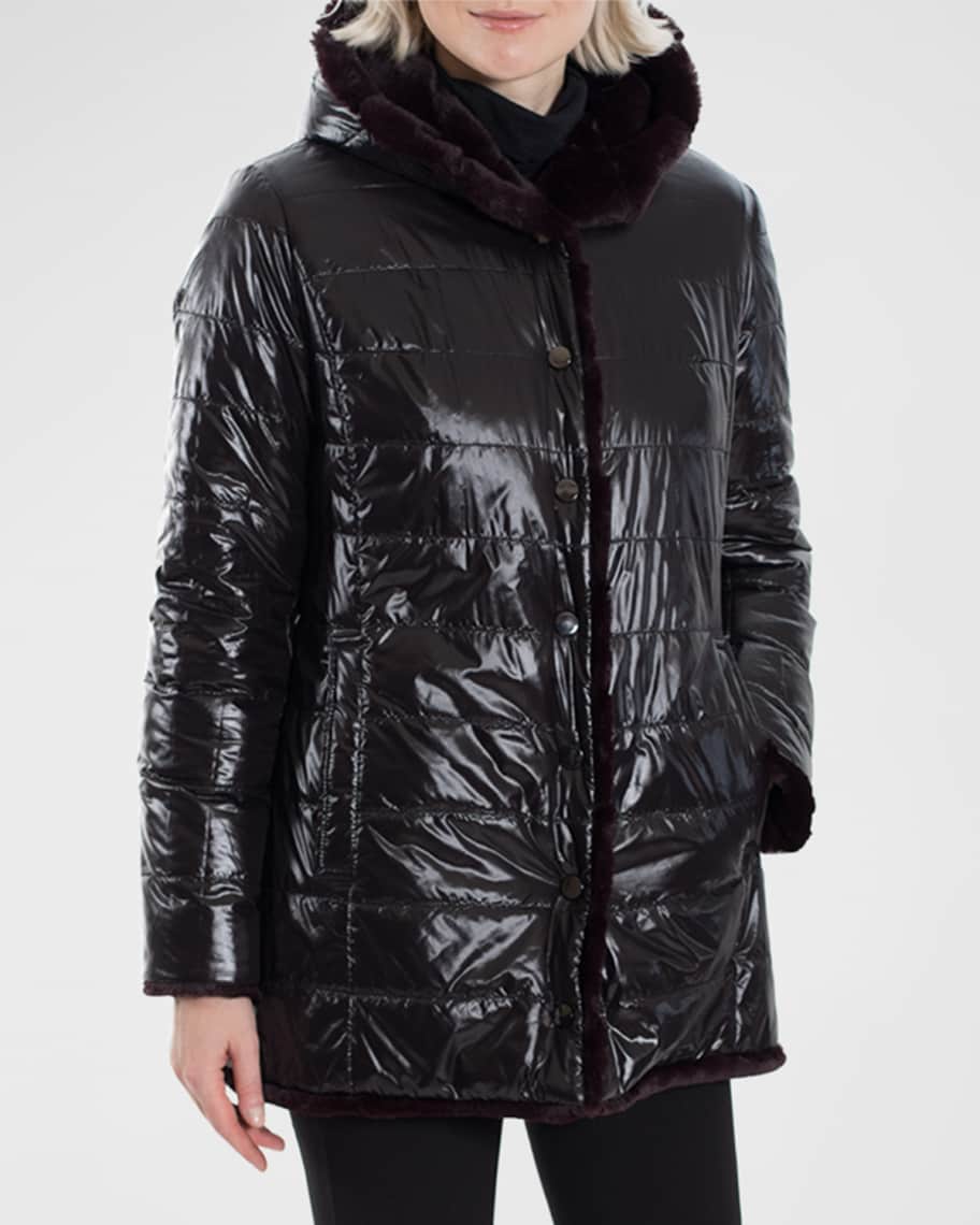 Belle Fare Reversible Faux Fur Puffer Coat | Neiman Marcus