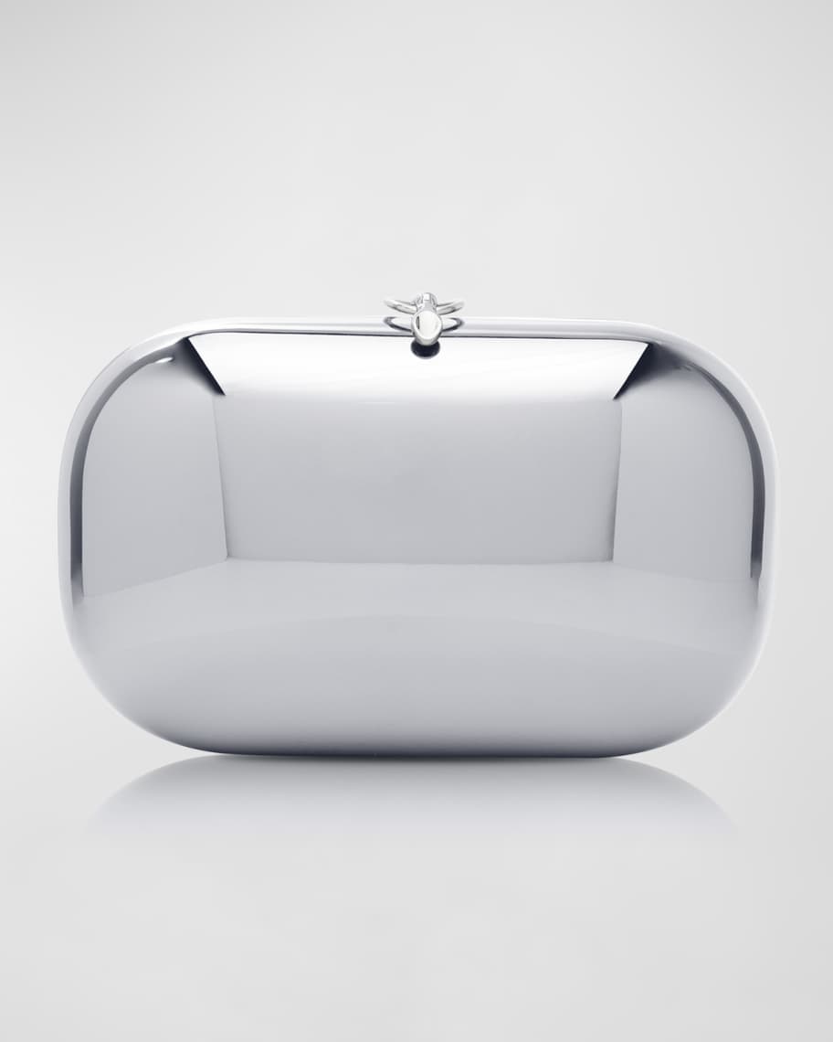 Jeffrey Levinson Elina Plus Metallic Chrome Clutch Bag | Neiman Marcus