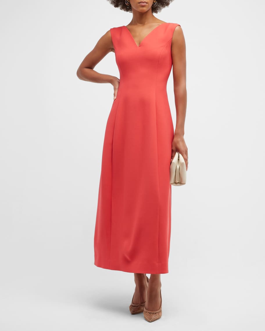 Lafayette 148 New York Sleeveless Pleated Midi Dress | Neiman Marcus