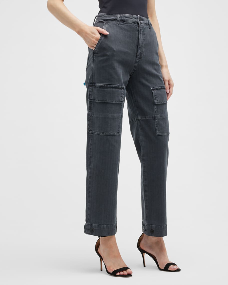 AG Jeans Knoxx High-Rise Cropped Boyfriend Cargo Pants | Neiman Marcus