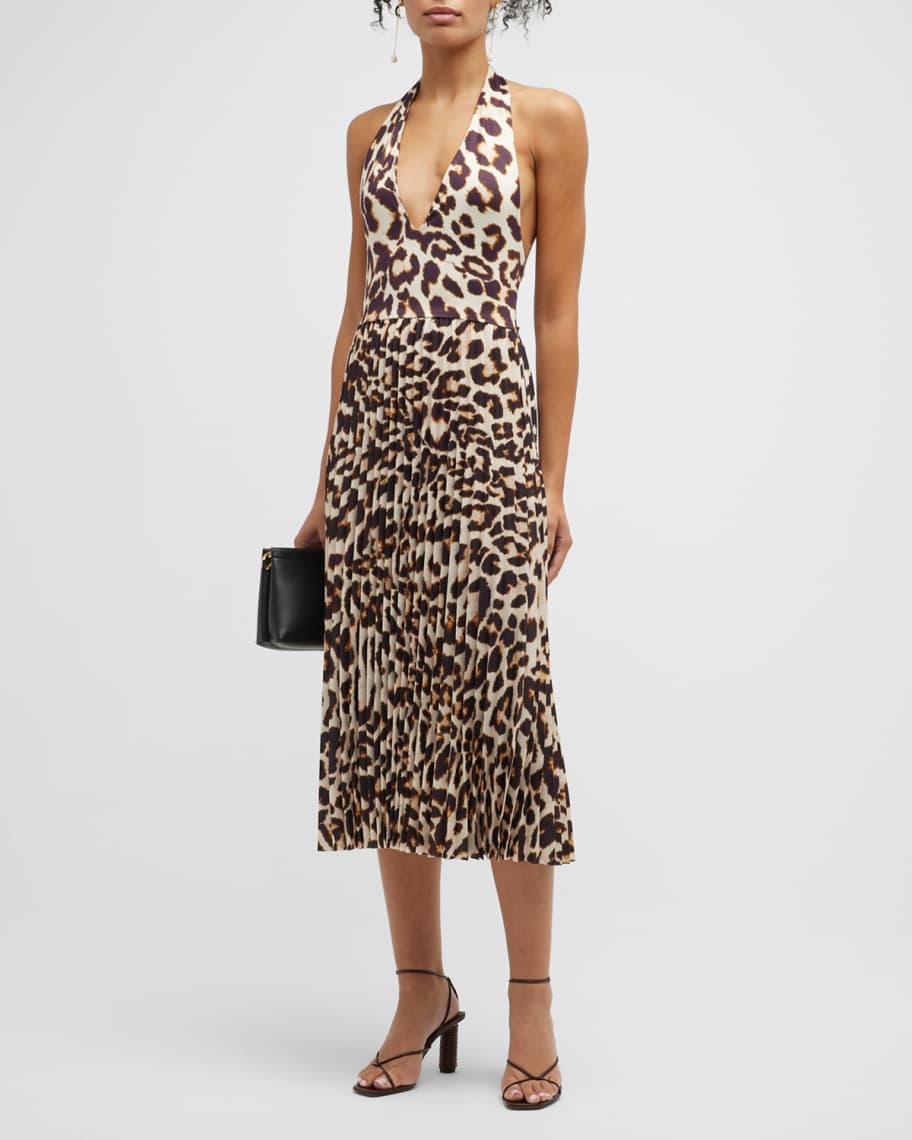 Le Superbe Cathouse Leopard Halter Midi Dress | Neiman Marcus