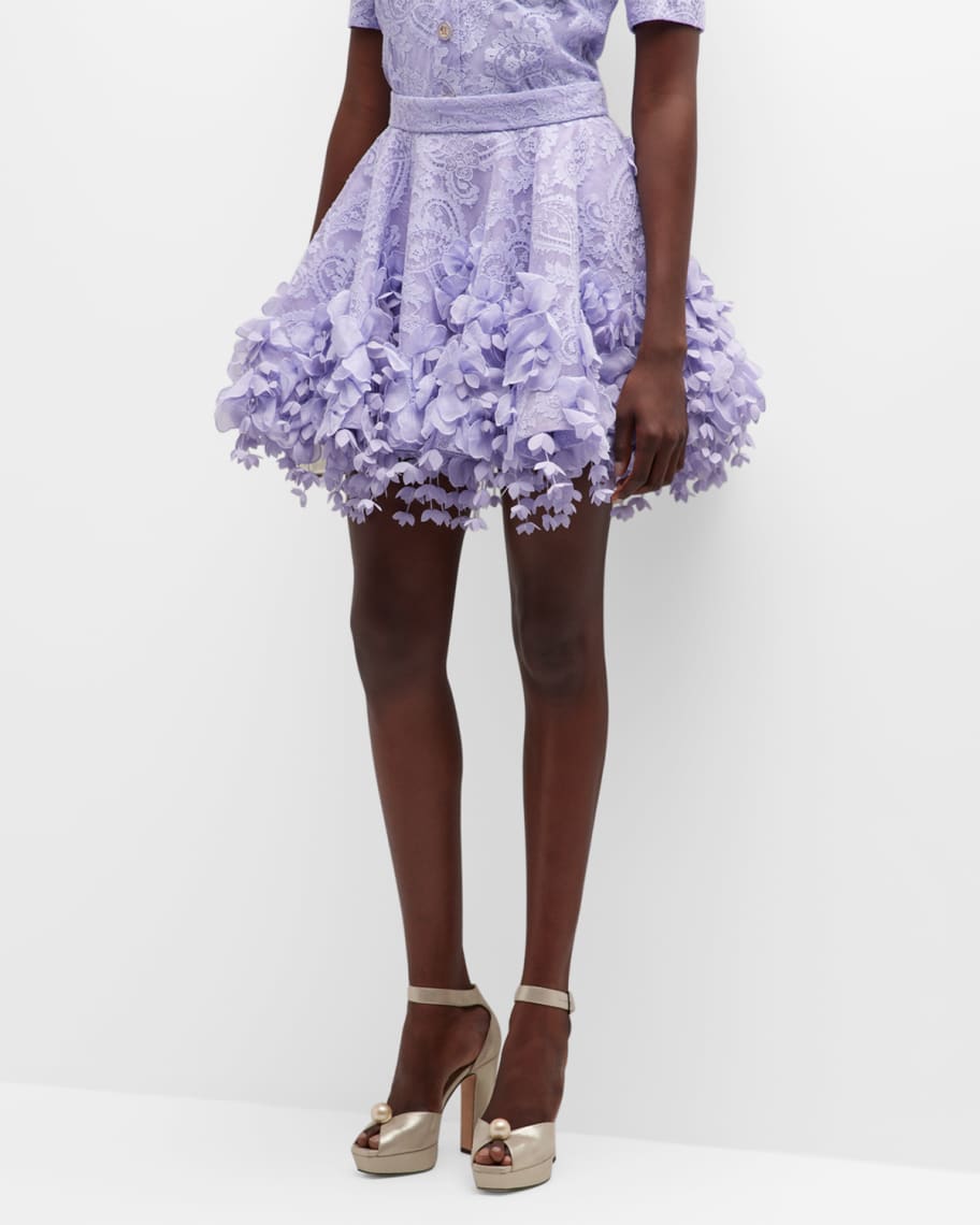 Zimmermann High Tide Lace Flip Mini Skirt | Neiman Marcus