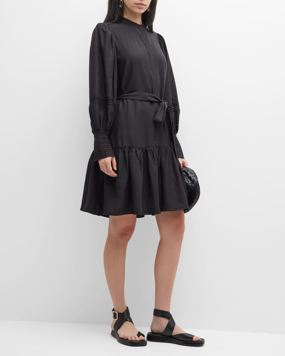 Kobi Halperin Sia Lace-Inset Blouson-Sleeve Dress | Neiman Marcus