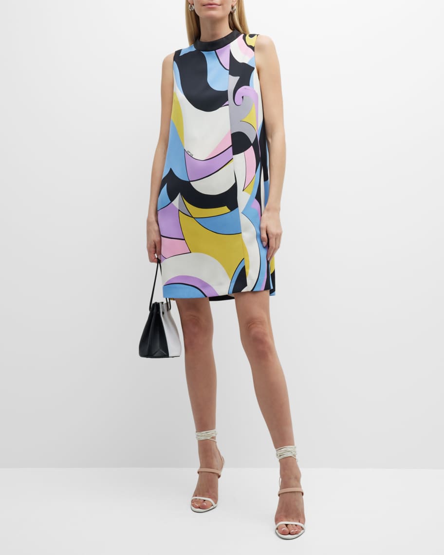 Marella Leo Sleeveless Abstract-Print Shift Dress | Neiman Marcus