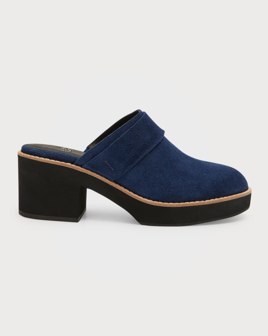 Eileen Fisher Hiya Suede Platform Mules | Neiman Marcus