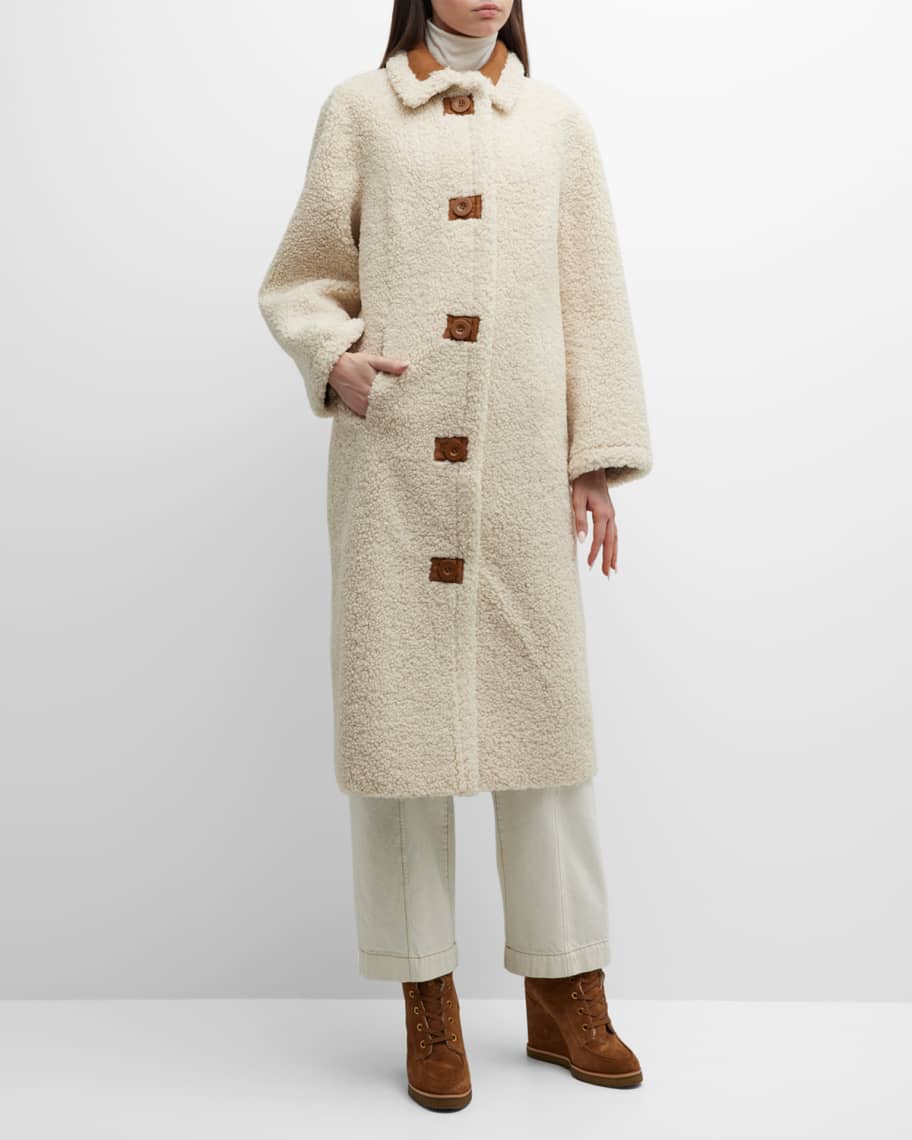 STAND Kenca Faux Shearling Oversize Long Coat | Neiman Marcus