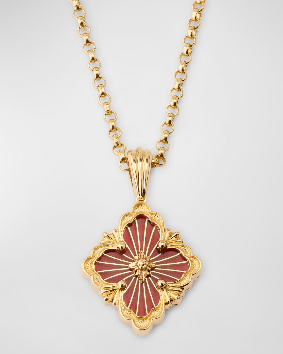 Buccellati Opera Tulle 18K Yellow Gold Red Enamel Pendant, Small ...