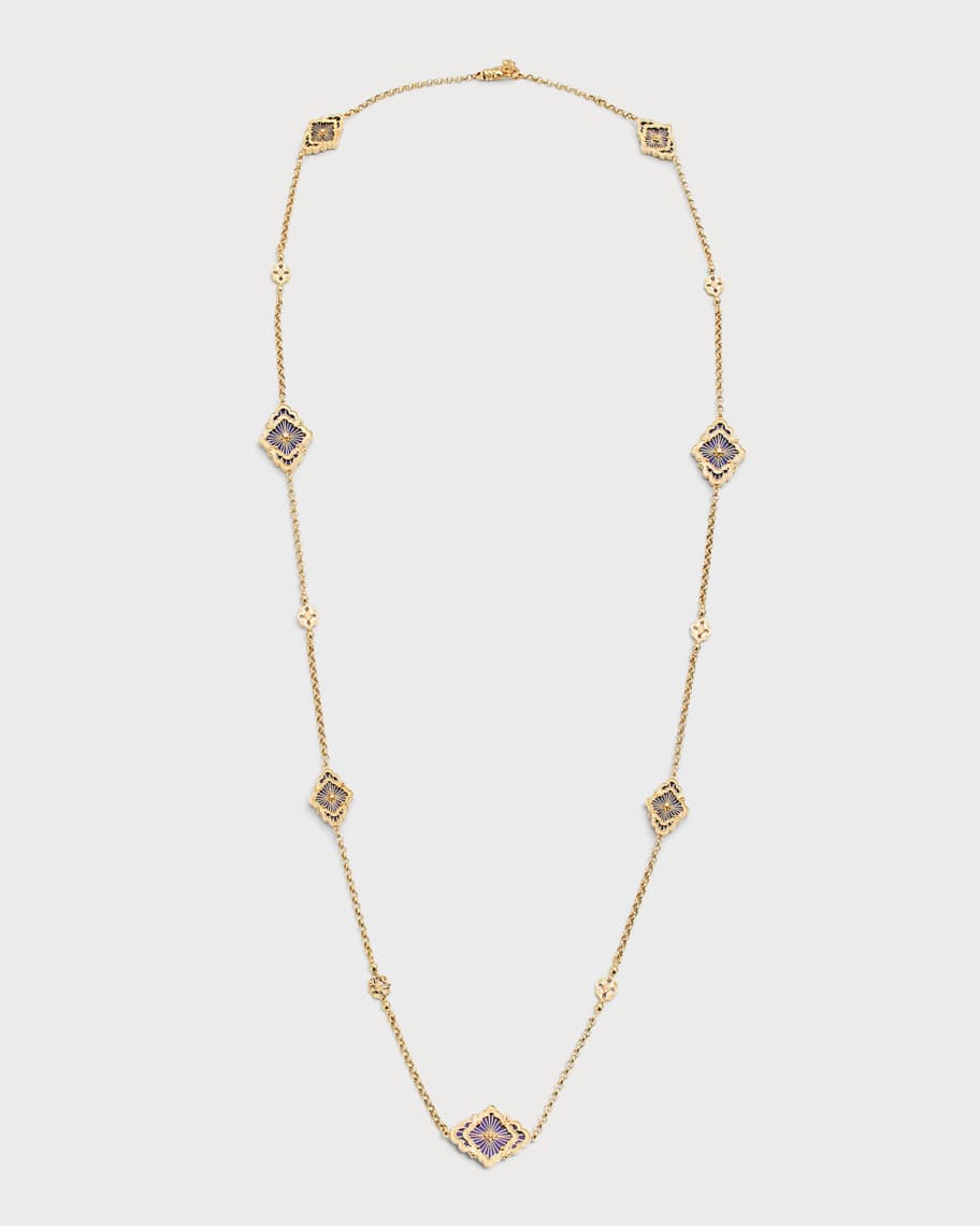 Buccellati Opera Tulle Long Necklace in Blue with Diamonds and 18K ...