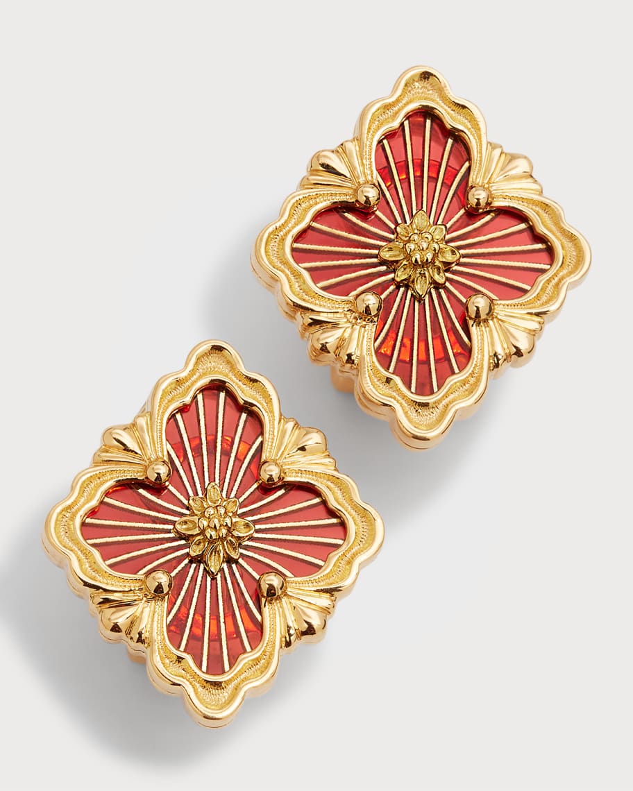 Buccellati Opera Tulle Medium Button Earrings in Red | Neiman Marcus