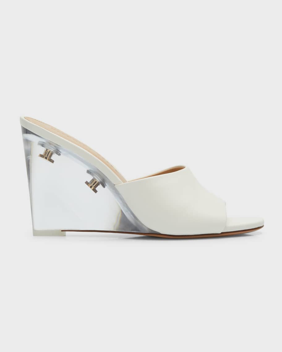 Veronica Beard Dali Lucite Wedge Sandals | Neiman Marcus