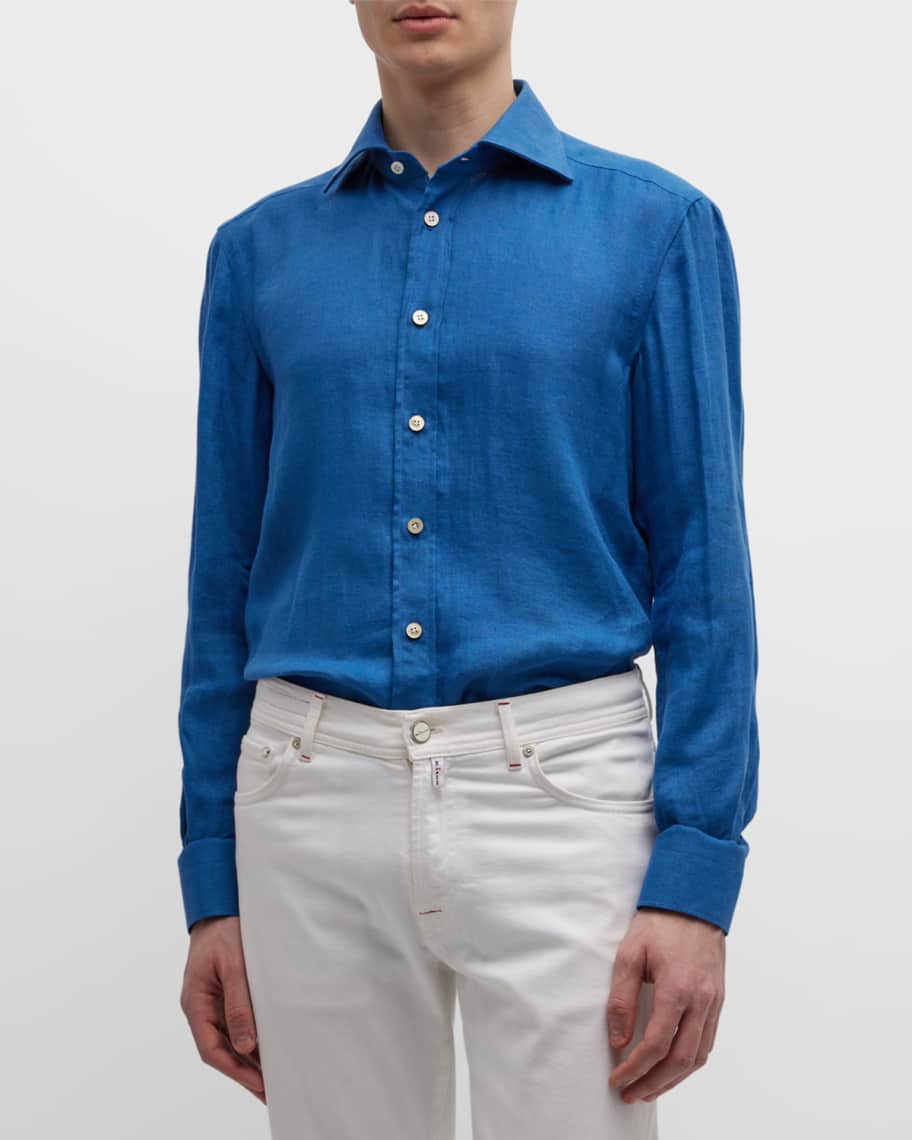 Kiton Men's Linen Sport Shirt | Neiman Marcus