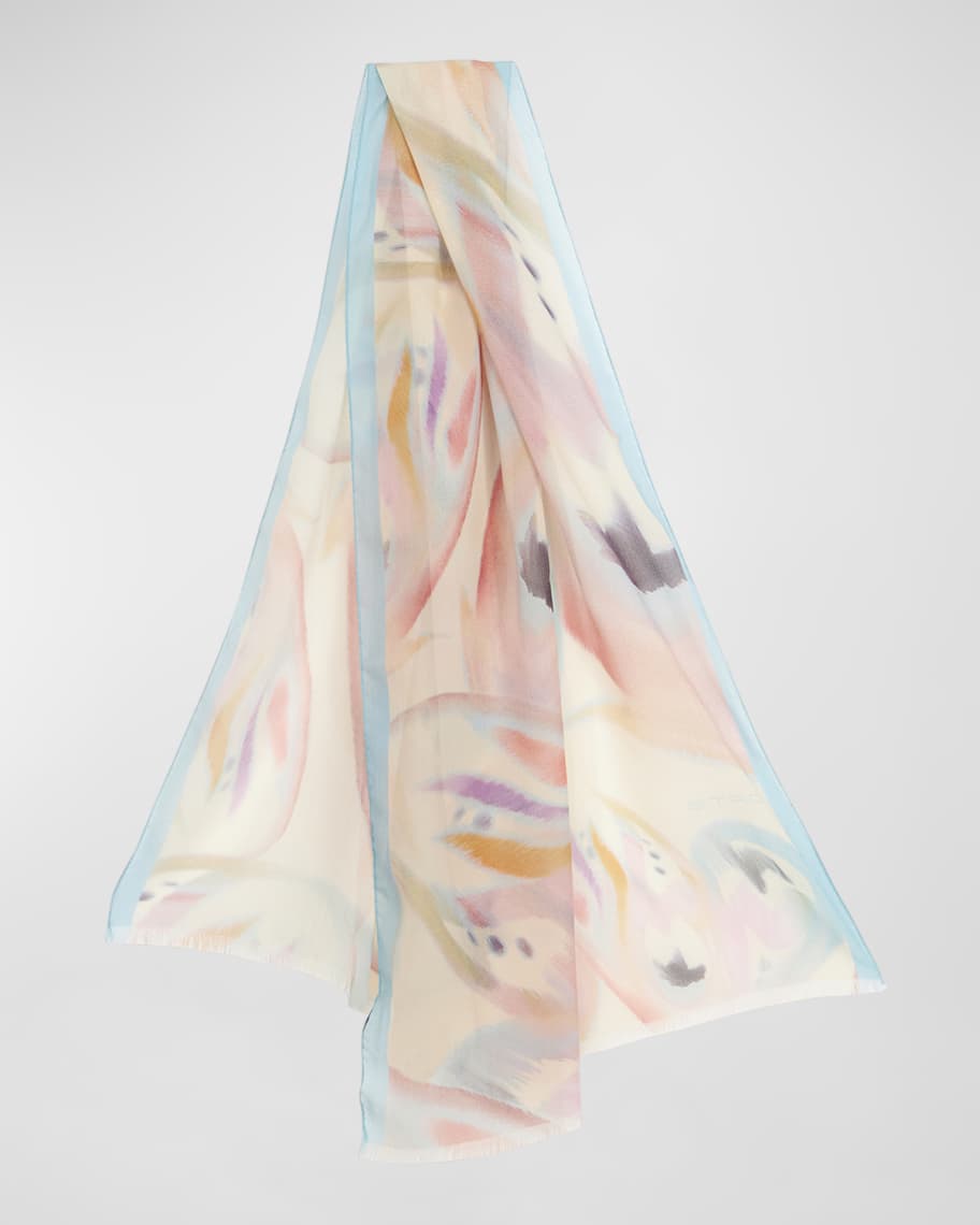Etro Creponne Multi-Color Silk Scarf | Neiman Marcus