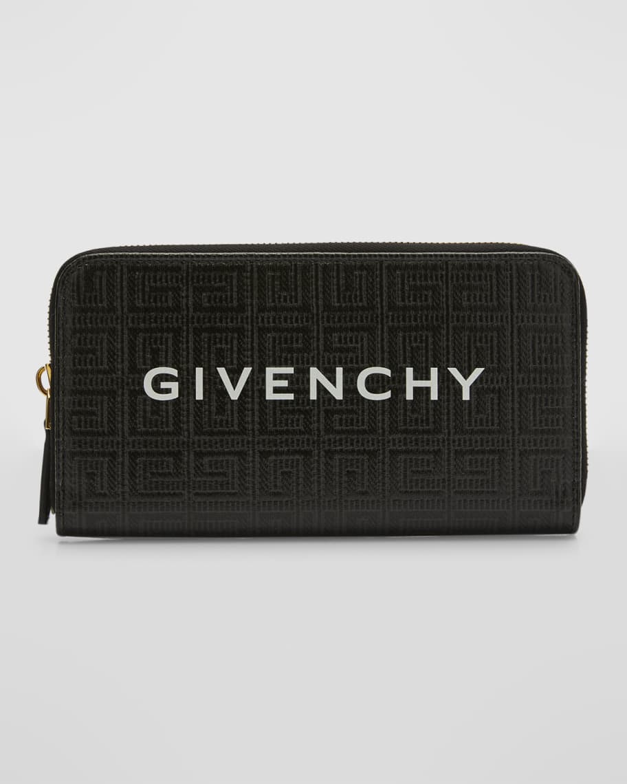 Givenchy Continental Zip Wallet in 4G Logo Coated Canvas | Neiman Marcus