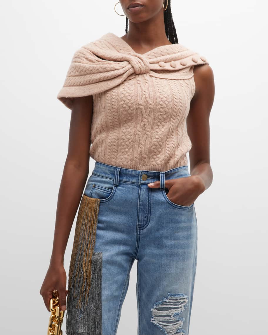 Hellessy Marlon Twisted Cable-Knit Sweater | Neiman Marcus