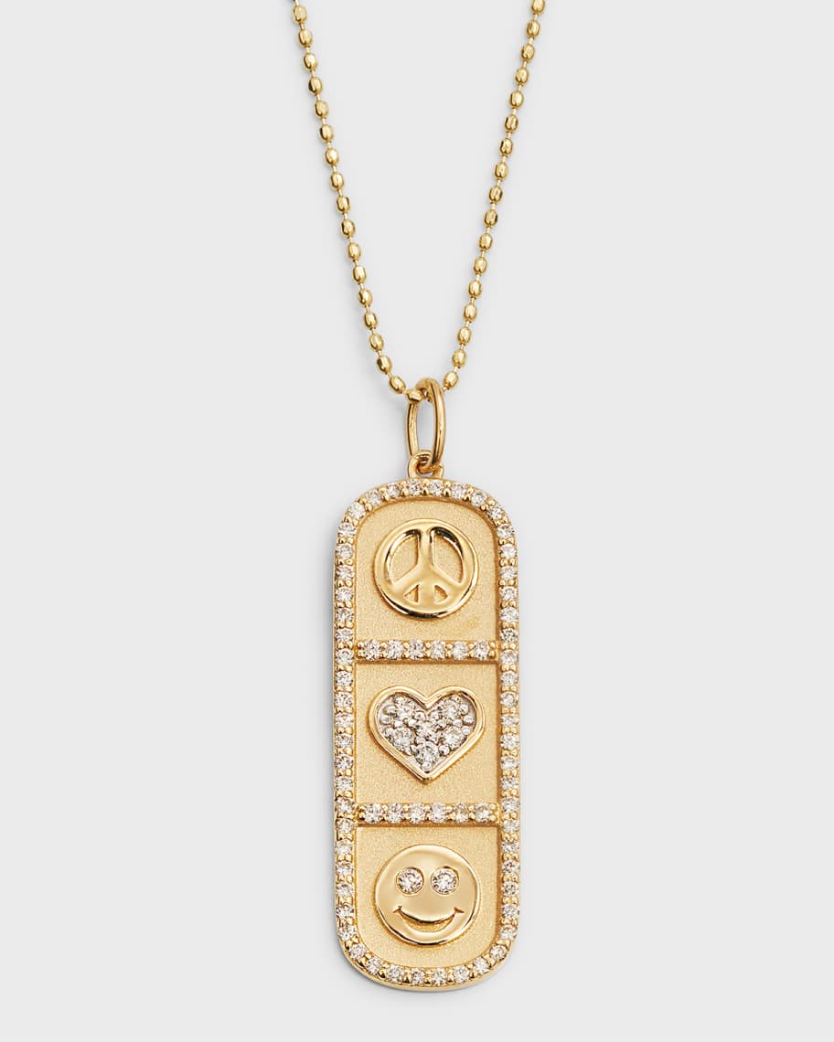 Sydney Evan 14k Yellow Gold Cartouche Tag Necklace with Diamonds ...
