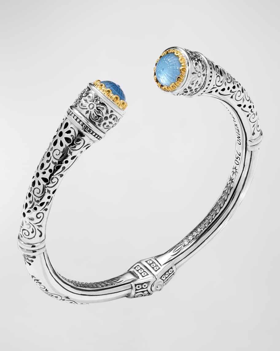Konstantino Dome Blue Spinel and Mother-of-Pearl Doublet Bracelet | Neiman Marcus