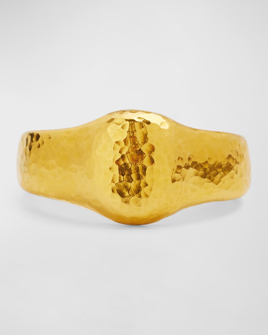 Gurhan Men's Hammered 22K Yellow Gold Signet Ring | Neiman Marcus