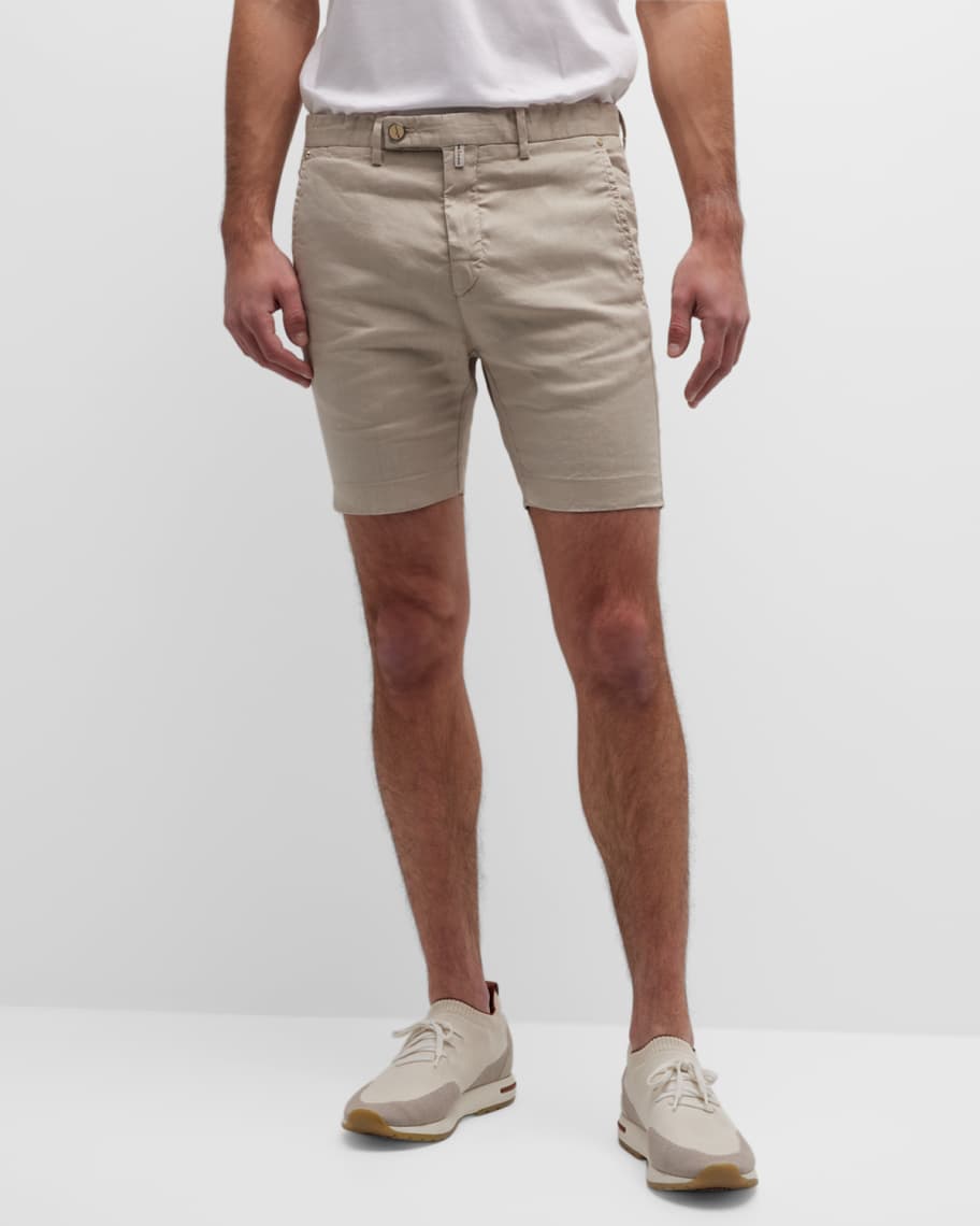 Kiton Men's Slim Fit Flat Front Shorts | Neiman Marcus