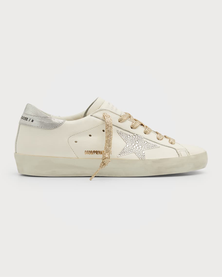Golden Goose Superstar Crystal Leather Low-Top Sneakers | Neiman Marcus
