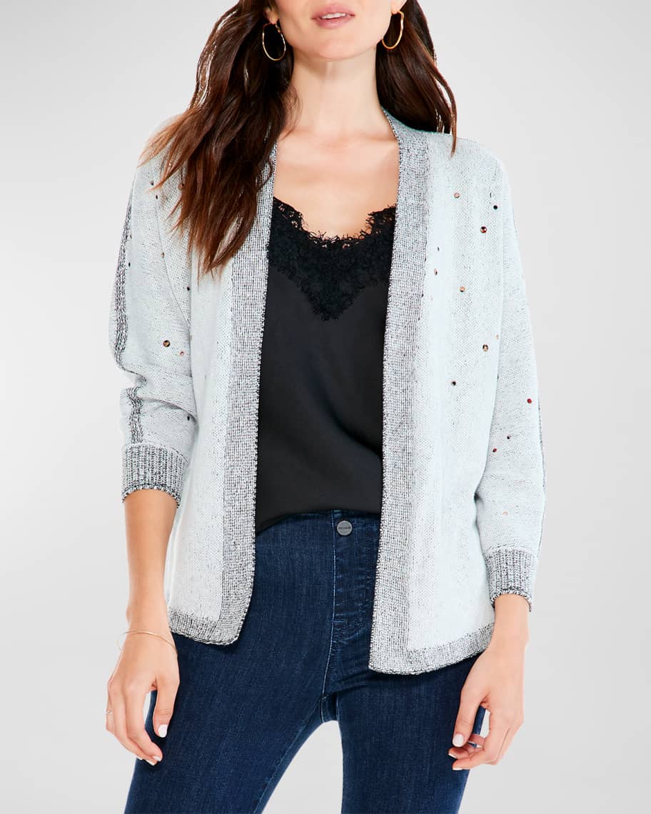 NIC+ZOE Twinkle Rhinestone Open-Front Cardigan | Neiman Marcus