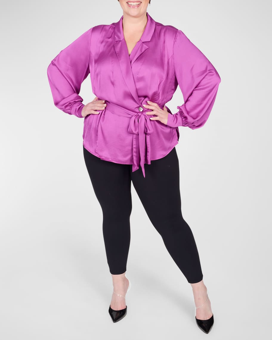 Mayes NYC Plus Size Meredith Belted Wrap-Front Blazer | Neiman Marcus