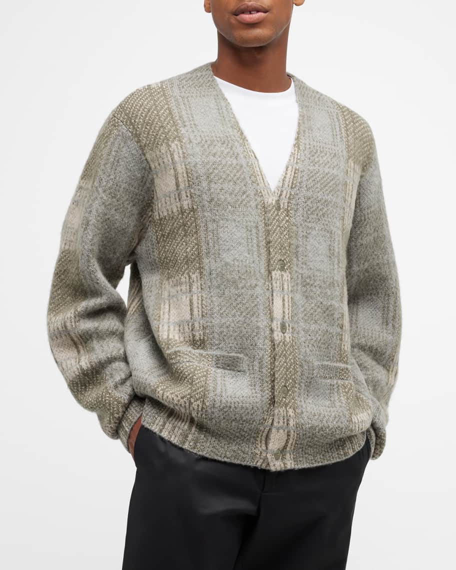 Stampd Men's Plaid Cardigan Sweater | Neiman Marcus