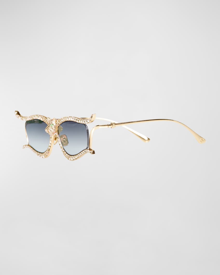 Anna-Karin Karlsson Pantheress Titanium-Crystal Cat-Eye Sunglasses ...