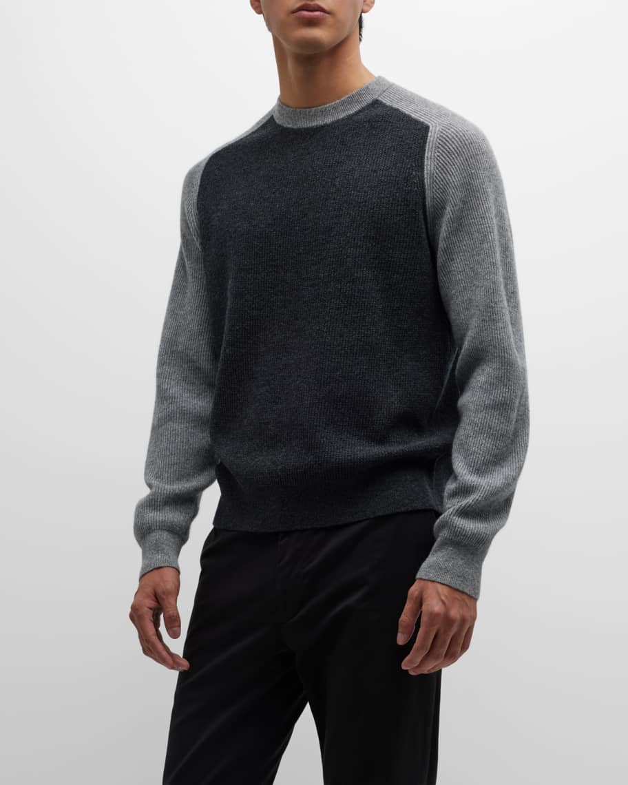 Theory Men's Toby Wool-Blend Ribbed Sweater | Neiman Marcus