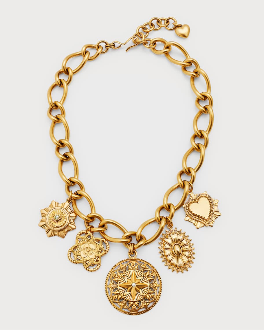 BRINKER & ELIZA Stevie 24K Gold-Plated Medallion Necklace | Neiman Marcus