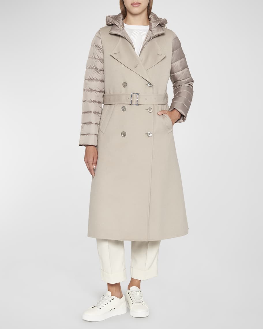 MooRER Harna Cashmere Trench Coat w/ Puffer Layer | Neiman Marcus