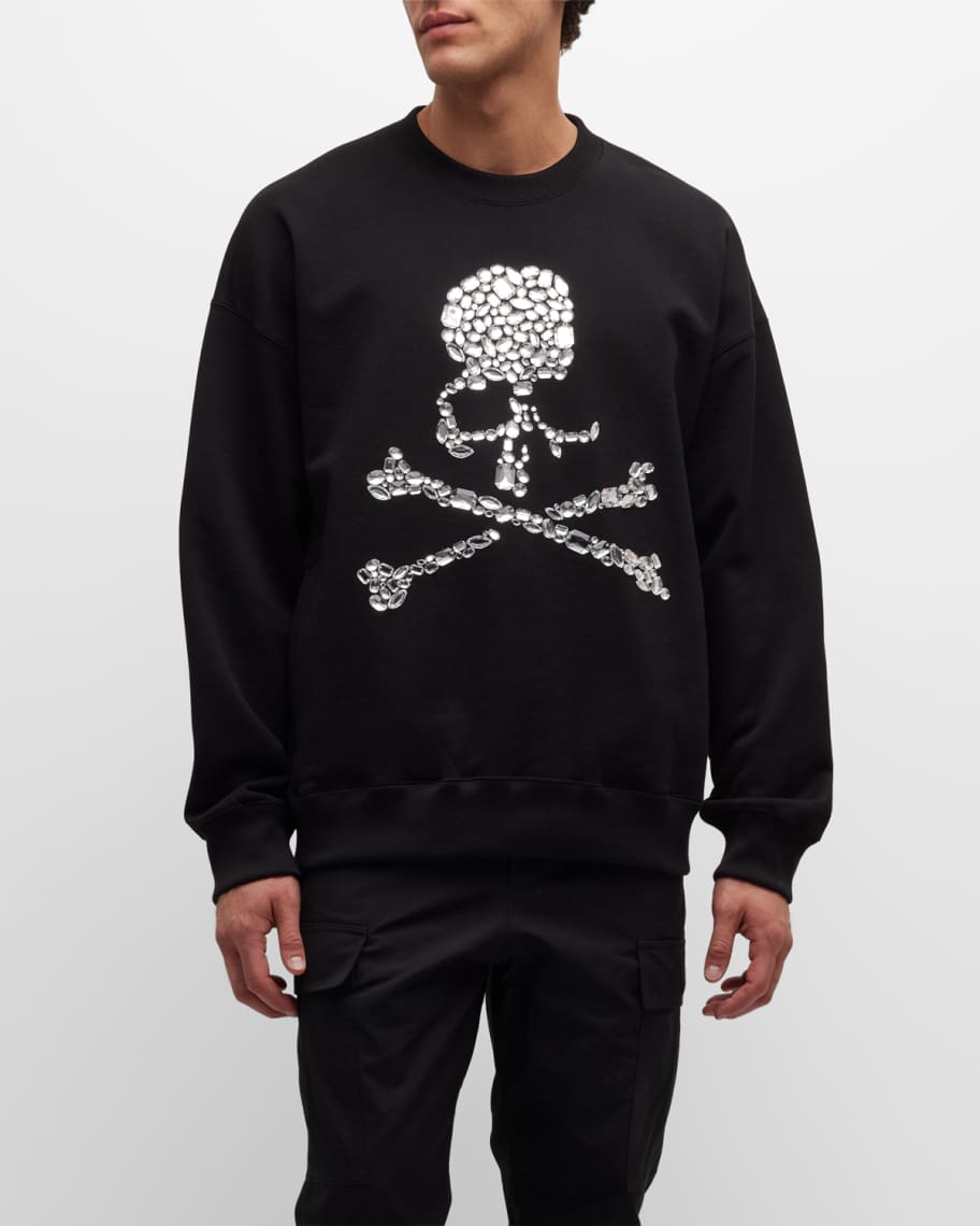 MASTERMIND WORLD Men's Beaded Skull Oversized Sweatshirt | Neiman Marcus