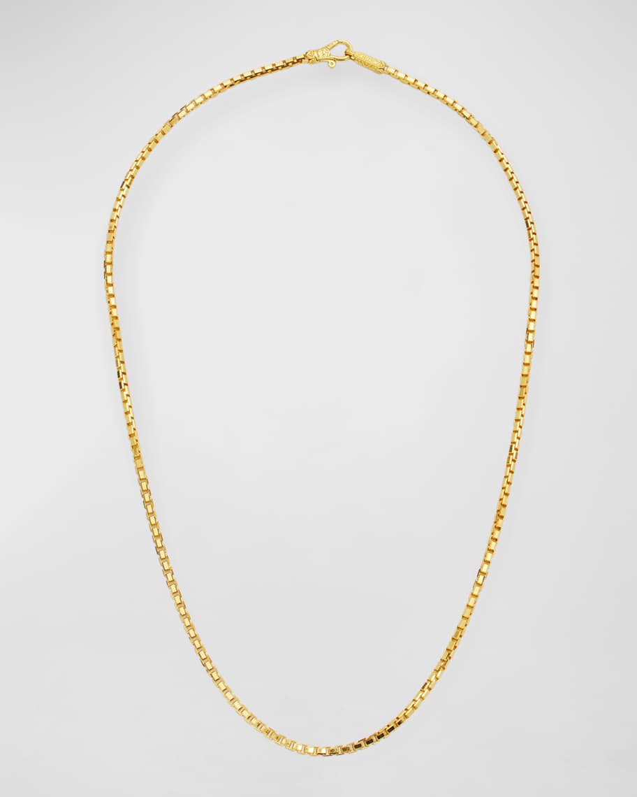Konstantino Men's 18K Yellow Gold Box Chain Necklace | Neiman Marcus