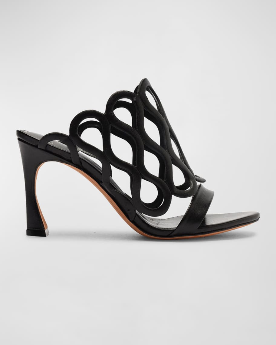 Alexandre Birman Matilda Caged Leather Slide Sandals | Neiman Marcus
