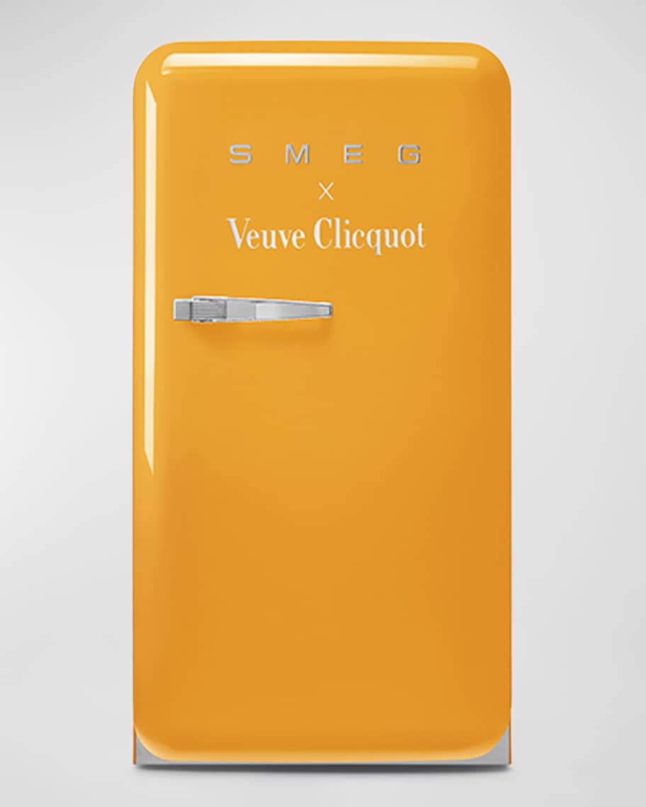Smeg x Veuve Clicquot Free-Standing Retro-Style Mini Fridge | Neiman Marcus