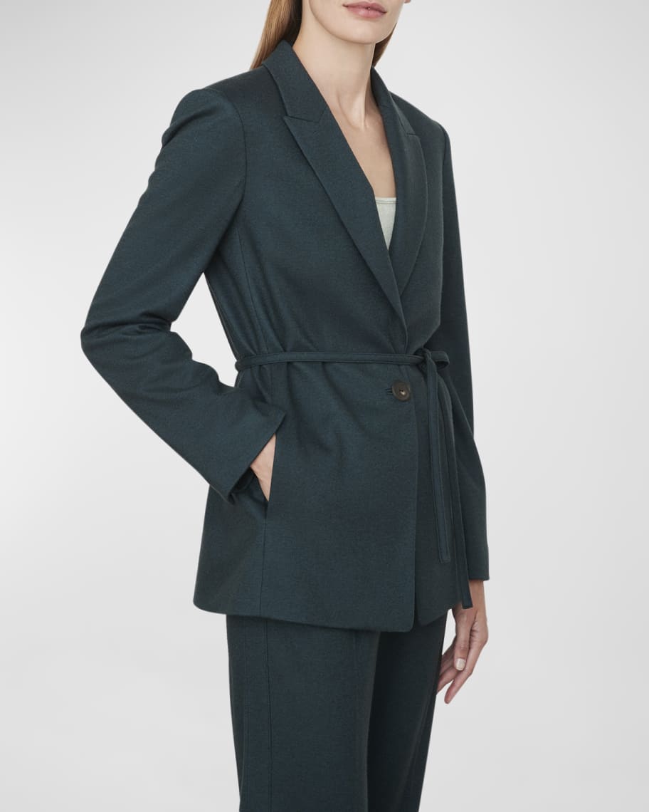 Vince Tie-Belt Wool Blazer | Neiman Marcus